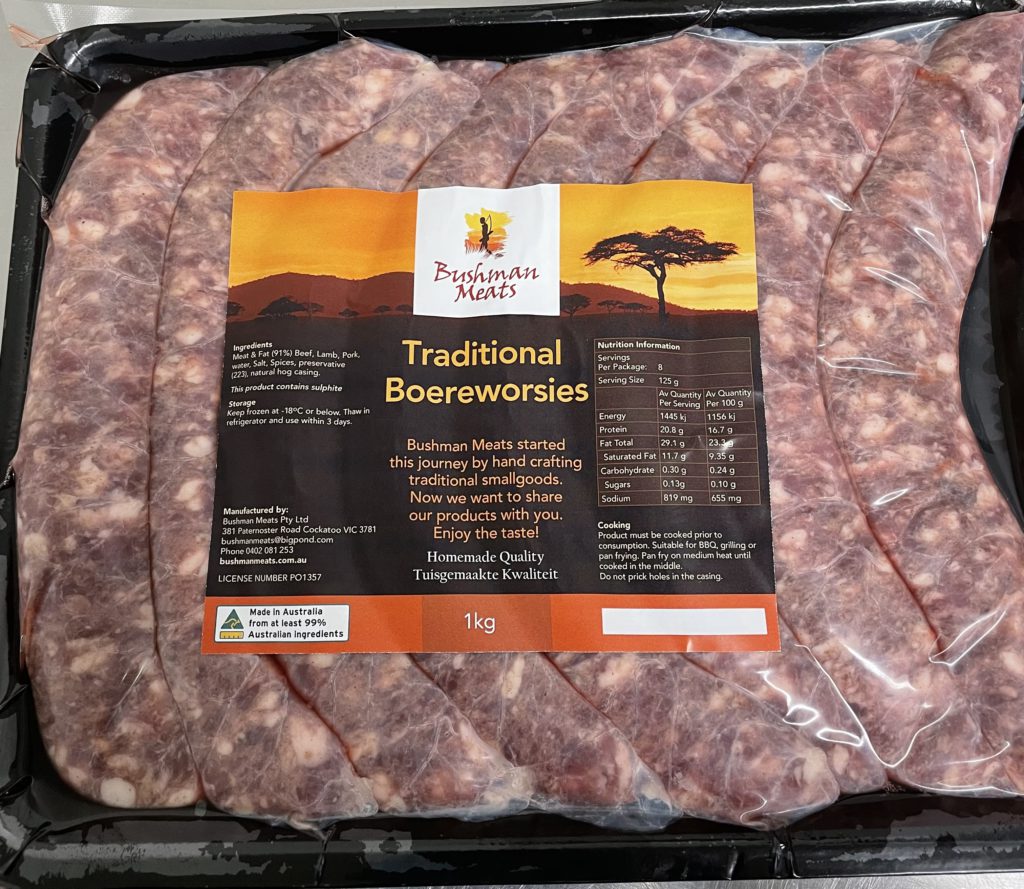 Traditional Boereworsies 1kg - Bushman Meats